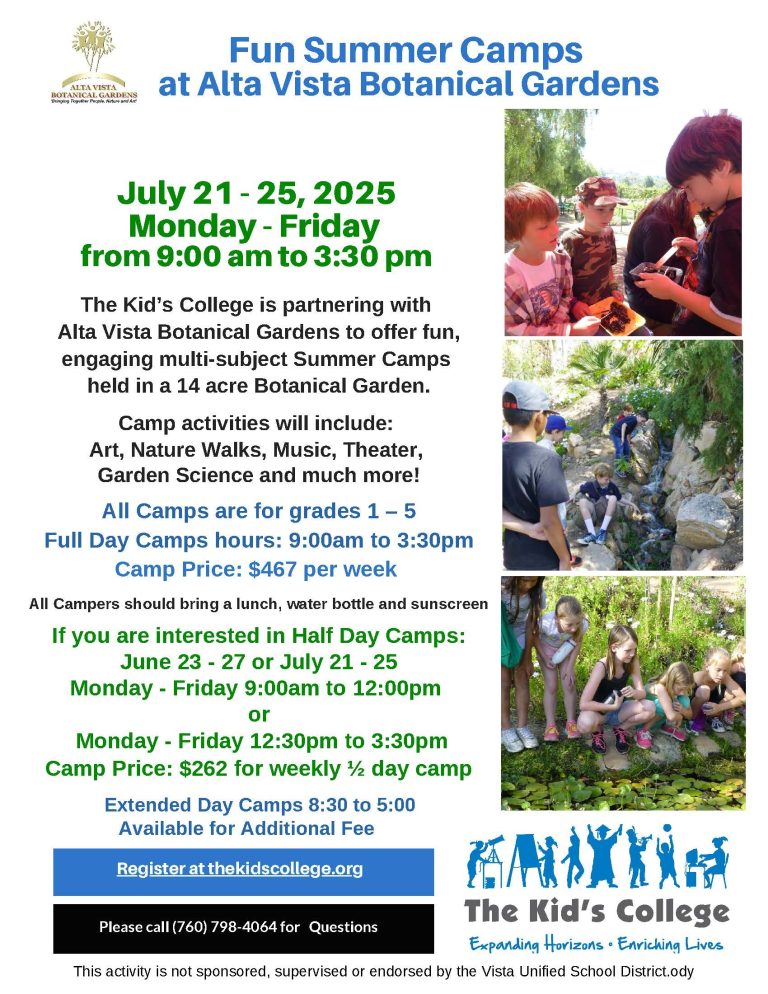 Summer Camp - Alta Vista Botanical Gardens